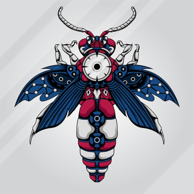 Vibrant Mechanical Moth with Intricate Designs and Patterns | Jiffy Designs