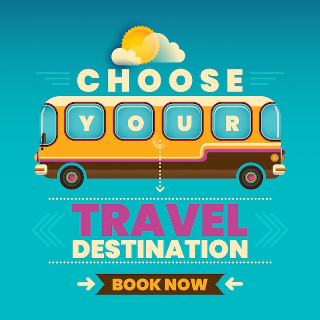 Whimsical Travel Bus Illustration with Motivational Message | Jiffy Designs