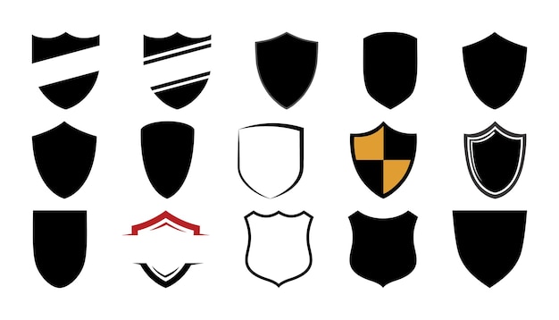 Diverse Shield Silhouettes: A Collection of Iconic Emblems | Jiffy Designs
