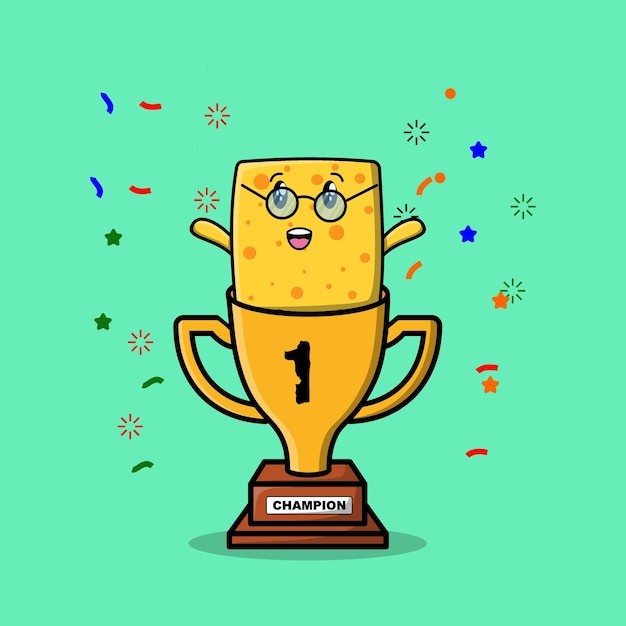 Cheerful Trophy Character Celebrates Victory | Jiffy Designs