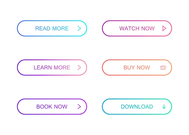 Vibrant Gradient Button Collection with Diverse Functionality | Jiffy ...