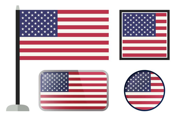 American Flags. Simple Vector Icons Set Of Usa Flag. | Jiffy Designs