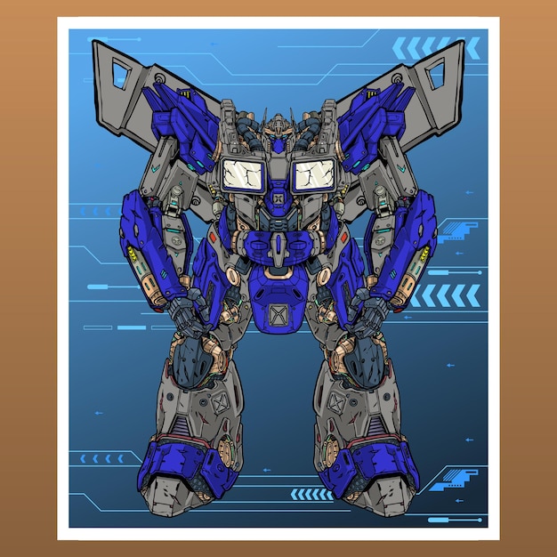 Powerful Mech Warrior: Futuristic Robotic Guardian | Jiffy Designs