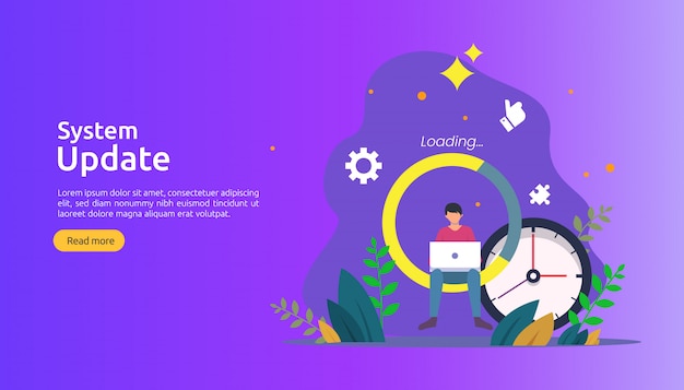 Vibrant Software Update with Laptop and Loading Indicators | Jiffy Designs