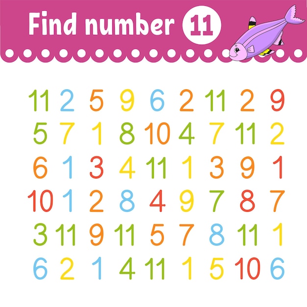 Vibrant Numbers Grid Spotting Number 11 | Jiffy Designs