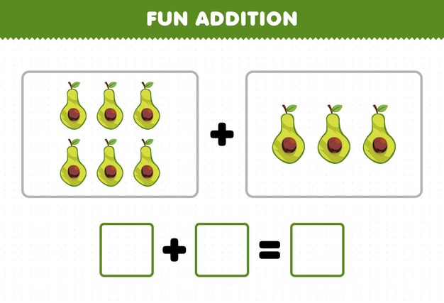 Delightful Avocado Addition: A Playful Math Lesson | Jiffy Designs
