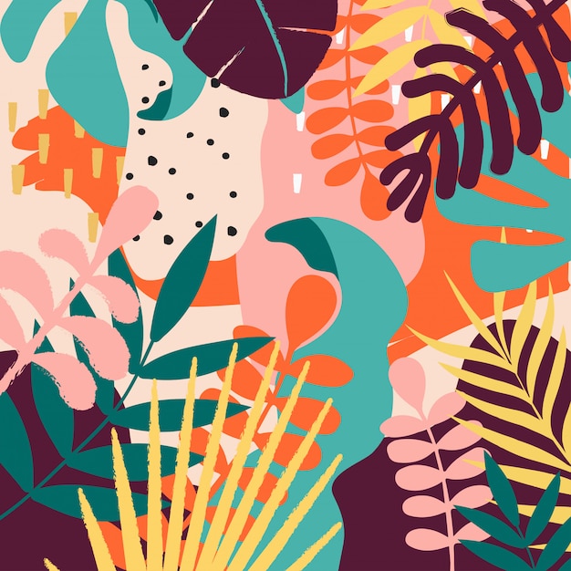 Vibrant Tropical Foliage Collage | Jiffy Designs