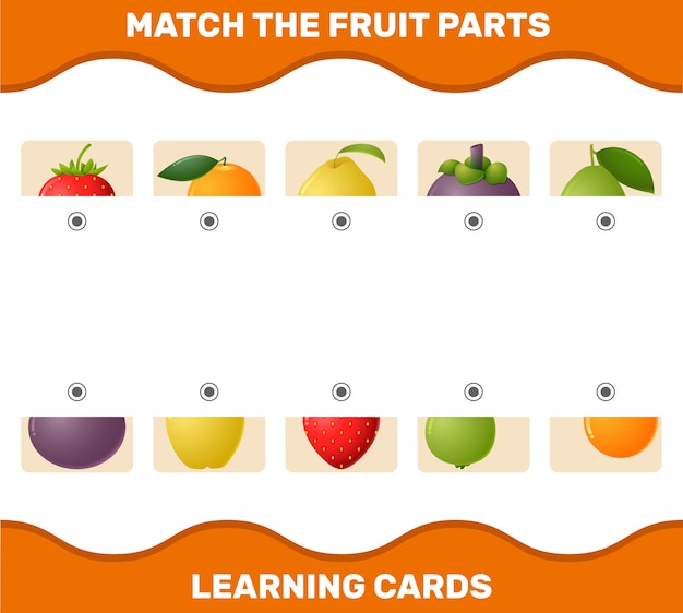 Vibrant Fruit Parts Match Game: Engaging Learning Cards | Jiffy Designs