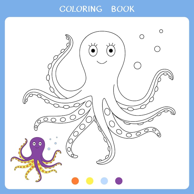 Playful Octopus Coloring Page for Kids | Jiffy Designs