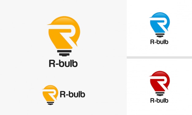 Vibrant R-bulb Logo with Minimalist Lighting Symbols | Jiffy Designs