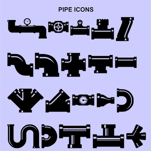 Diverse Silhouettes of Plumbing Pipes and Fittings | Jiffy Designs
