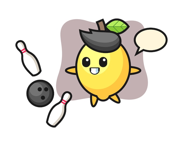 Cheerful Lemon Character Bowling with Pins | Jiffy Designs