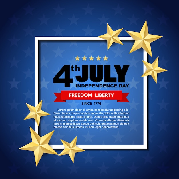 Patriotic Frame with Shining Stars for 4th of July | Jiffy Designs