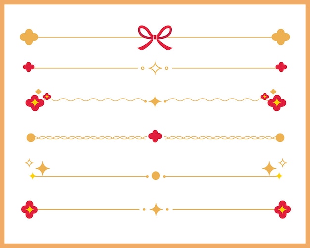 Festive Floral Dividers with Red Bows and Shimmering Stars | Jiffy Designs