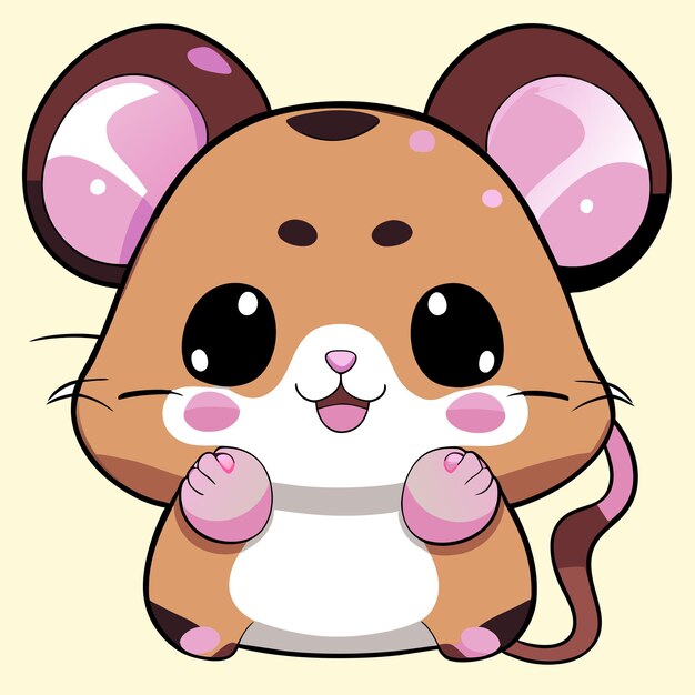 Adorable Cartoon Hamster with Big Ears and Pink Cheeks | Jiffy Designs