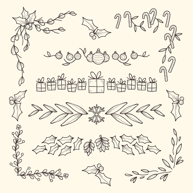 Festive Hand-Drawn Holiday Icons and Ornaments Collection | Jiffy Designs