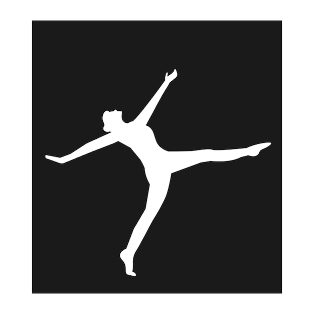 Graceful Dancer Silhouette on Black Background | Jiffy Designs