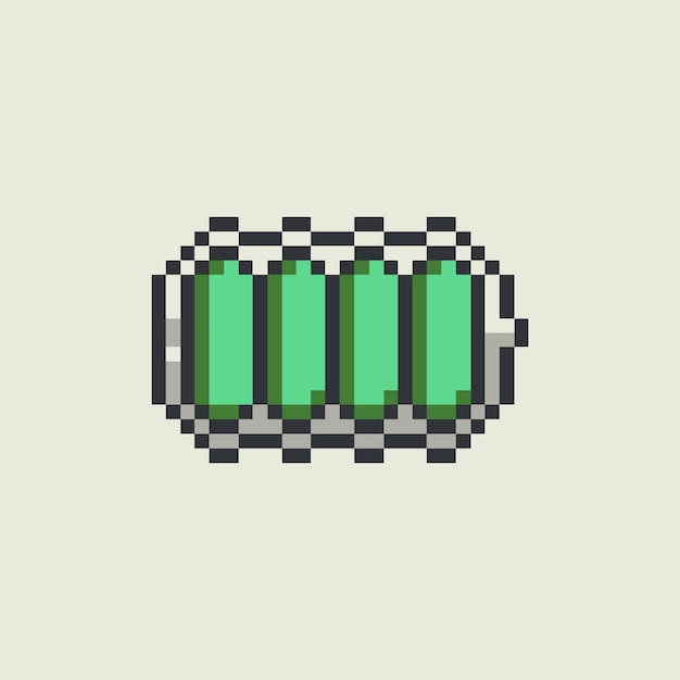 Vibrant Pixel Art Battery Icon | Jiffy Designs