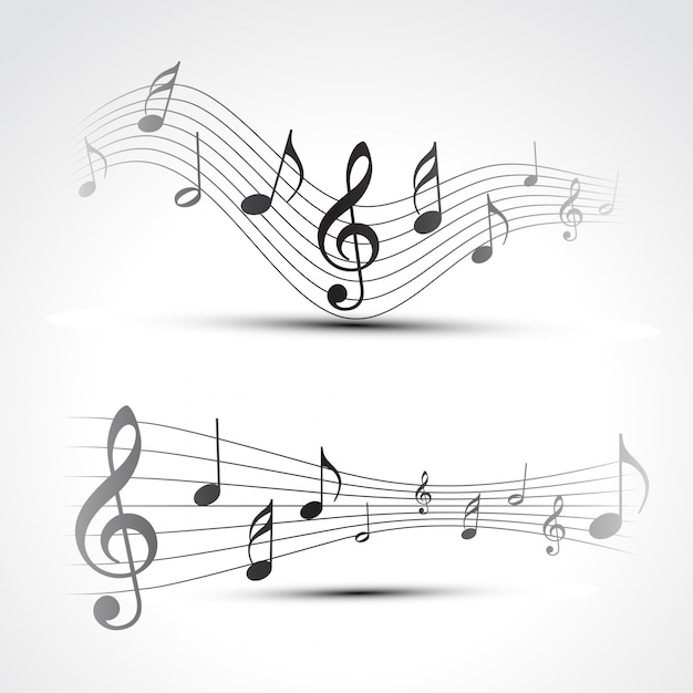 Elegant Musical Composition with Flowing Treble Clef and Notes | Jiffy ...