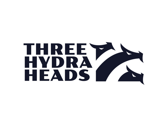Hydra Logo. Three Heads Black Hydra Silhouette Icon Design Vector ...