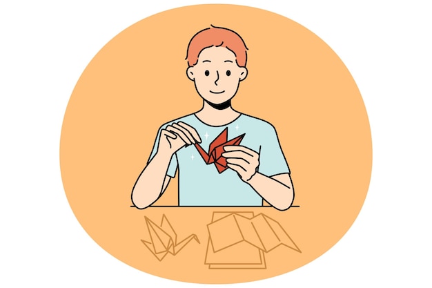 Cheerful Boy Folding Origami Shapes with Delight | Jiffy Designs