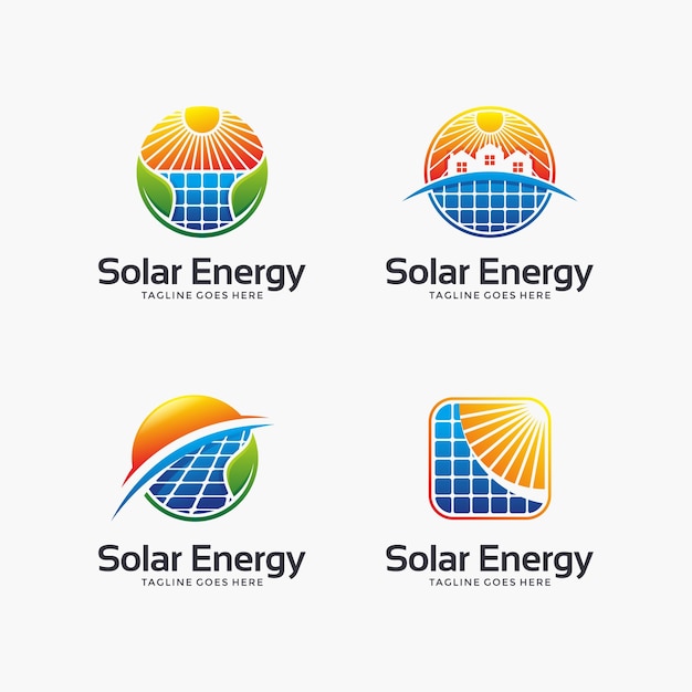 Vibrant Solar Energy Emblem Collection with Radiant Designs | Jiffy Designs