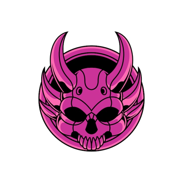 Fierce Winged Skull in Bold Magenta Hues | Jiffy Designs