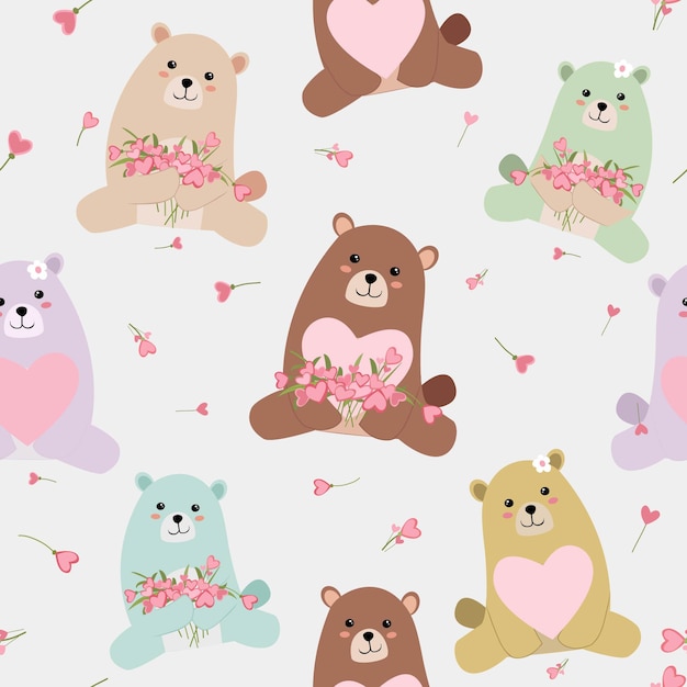 Adorable Bear Companions with Hearts Collection | Jiffy Designs