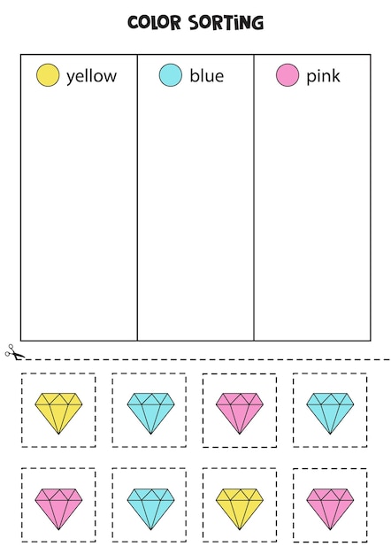 Vibrant Color Sorting Activity with Gem Shapes | Jiffy Designs