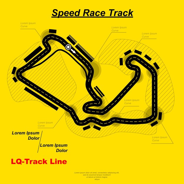 Vibrant Speed Race Track Layout with Dynamic Lines | Jiffy Designs