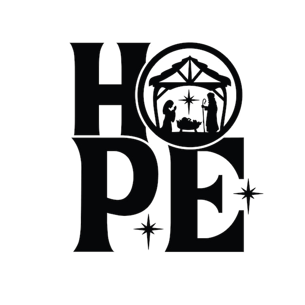 Inspiring Nativity Scene Silhouette with Hopeful Lettering | Jiffy Designs