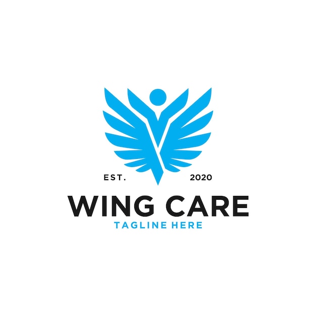 Uplifting Blue Winged Symbol for Caring Organization | Jiffy Designs