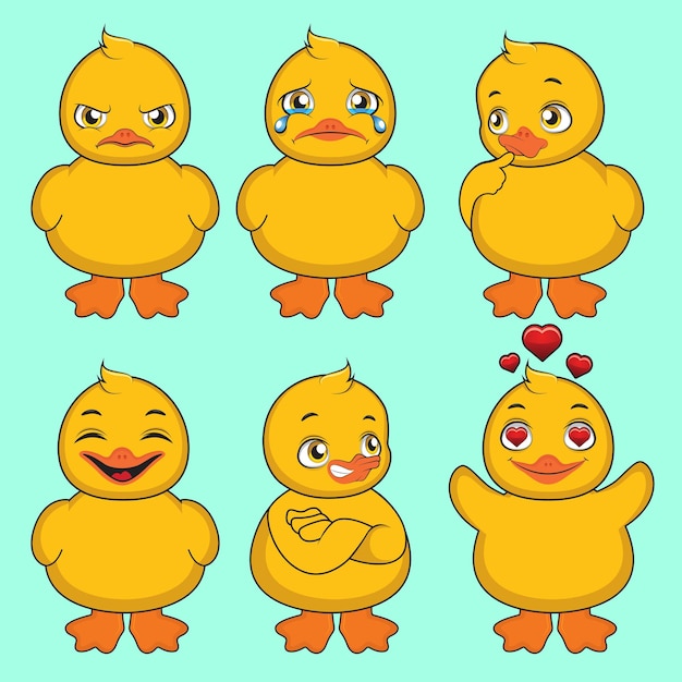 Adorable Cartoon Chicks with Expressive Faces and Emotions | Jiffy Designs