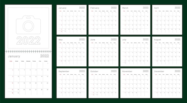 Minimalist 2022 Calendar with Geometric Shapes and Grids | Jiffy Designs