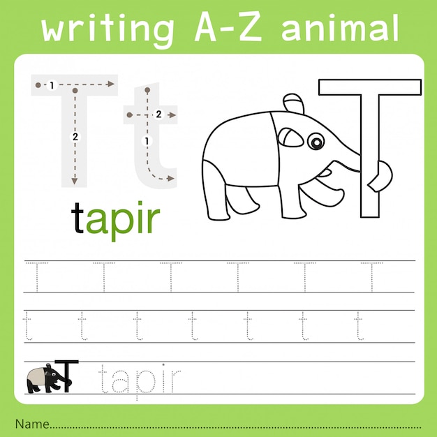 Tapir Illustration for Learning Animal Names and Alphabet | Jiffy Designs