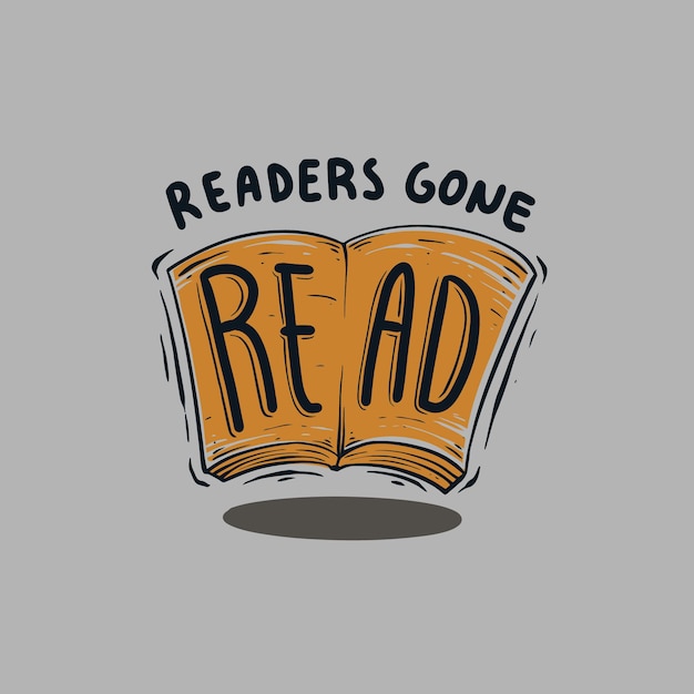 Whimsical Book with 'Readers Gone Read' Typography | Jiffy Designs