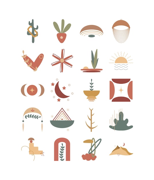 Vibrant Desert Motifs: A Whimsical Botanical Illustration Collection ...