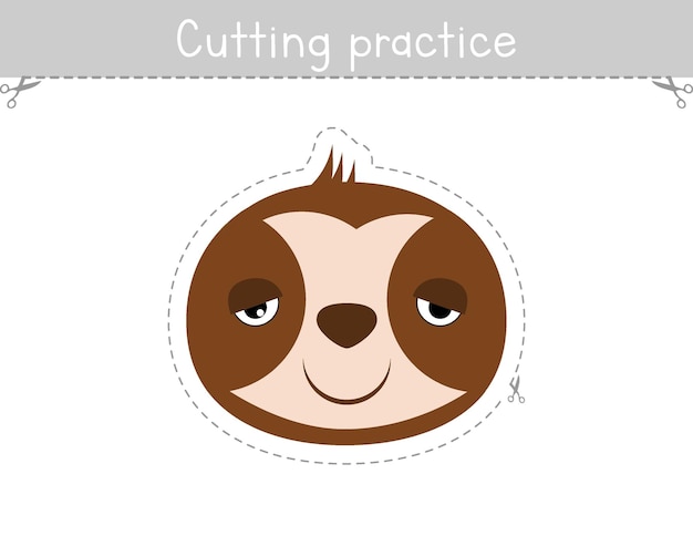 Adorable Sloth Face: Cutting Practice for Kids | Jiffy Designs