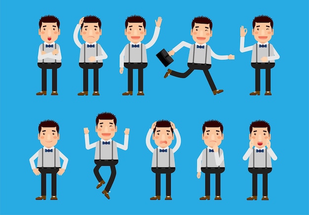 Diverse Collection of Animated Business Characters in Formal Attire ...