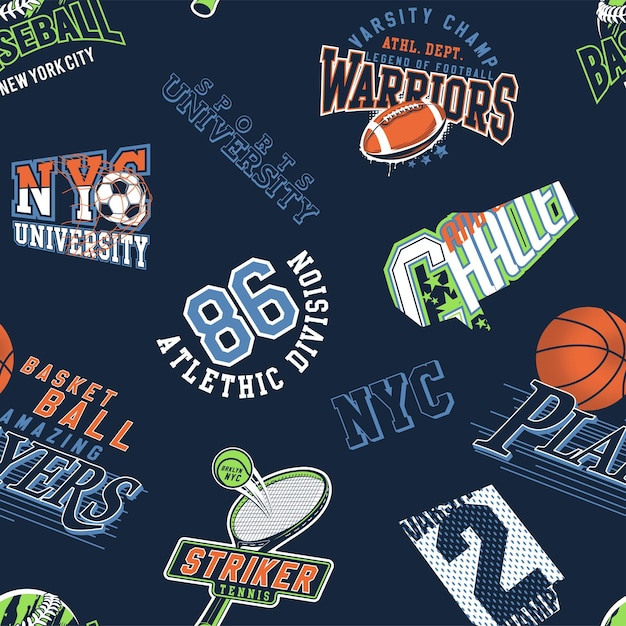 Vibrant Sports Logos and Graphic Designs on Navy Background | Jiffy Designs