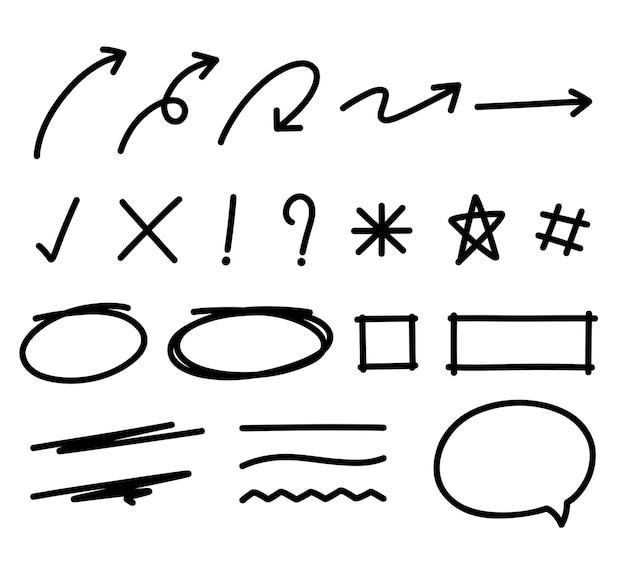 Eclectic Handwritten Symbols and Shapes for Creative Expression | Jiffy ...