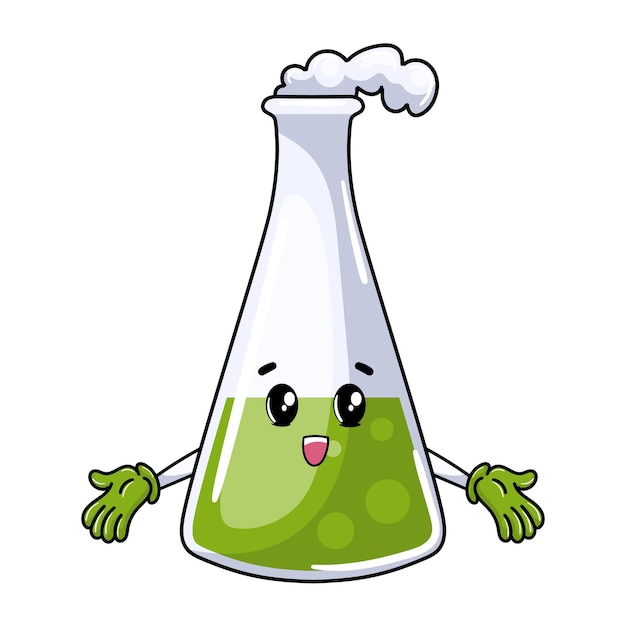Cheerful Laboratory Beaker with Bubbling Green Liquid | Jiffy Designs