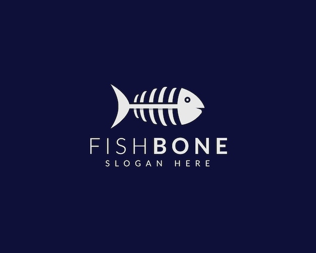 Minimalist Fishbone Graphic with Elegant Typography on Navy Background ...