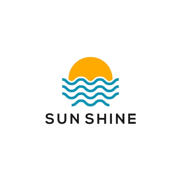 Vibrant Sun and Waves Emblem for Coastal Branding | Jiffy Designs