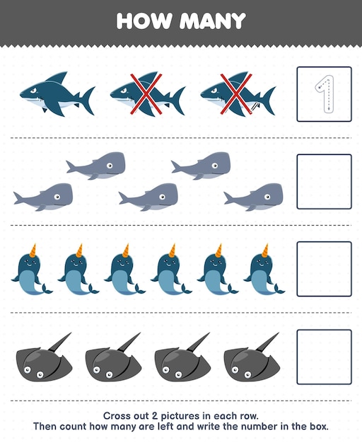 Counting Cartoon Sharks in Vibrant Illustration | Jiffy Designs