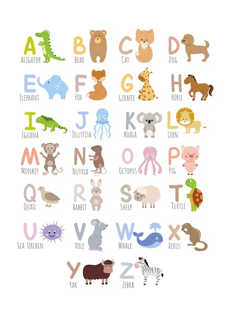 Charming Animal Alphabet: A Whimsical Collection of Adorable Creatures ...