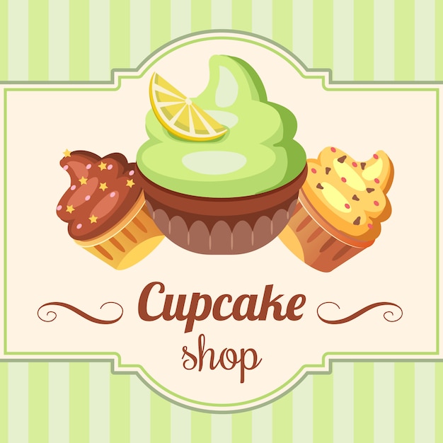 Delectable Cupcake Shop Illustration with Vibrant Pastry Designs ...