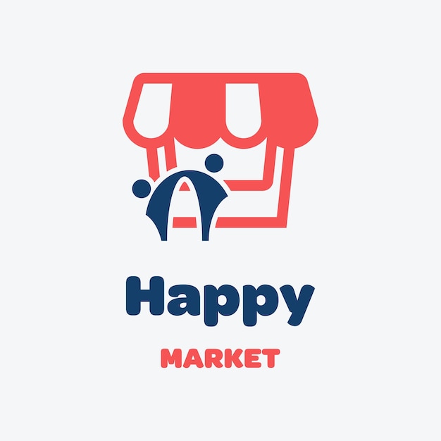 Vibrant Storefront Icon Welcomes Customers to Happy Market | Jiffy Designs