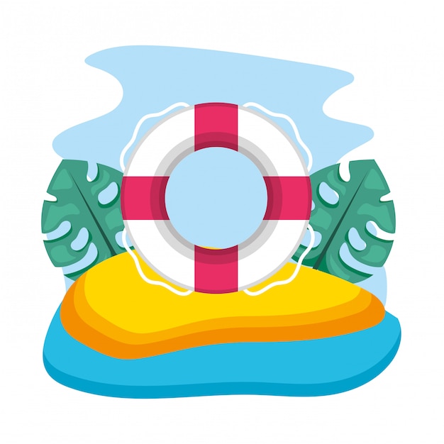 Vibrant Tropical Lifesaver on Inflatable Raft | Jiffy Designs