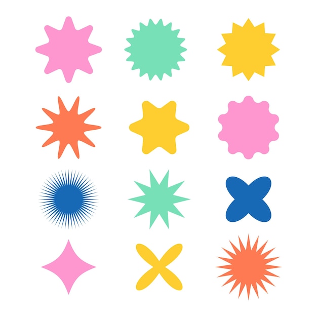 Vibrant Geometric Star Shapes in Assorted Colors | Jiffy Designs